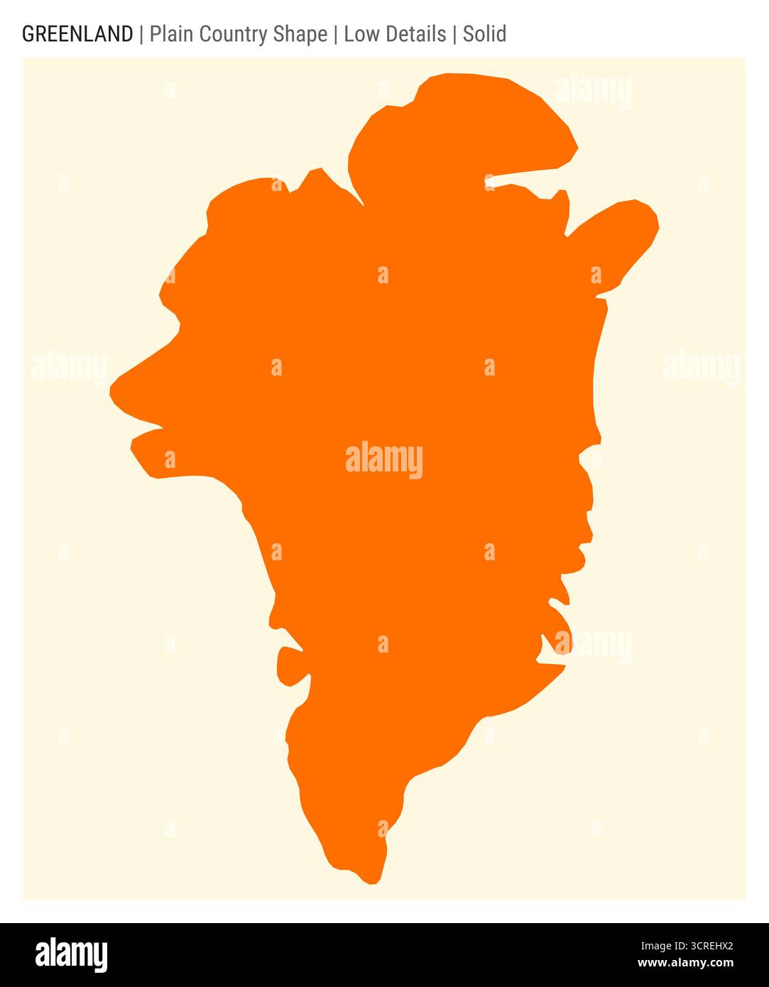 Greenland plain country map. Low details. Solid style. Shape of ...