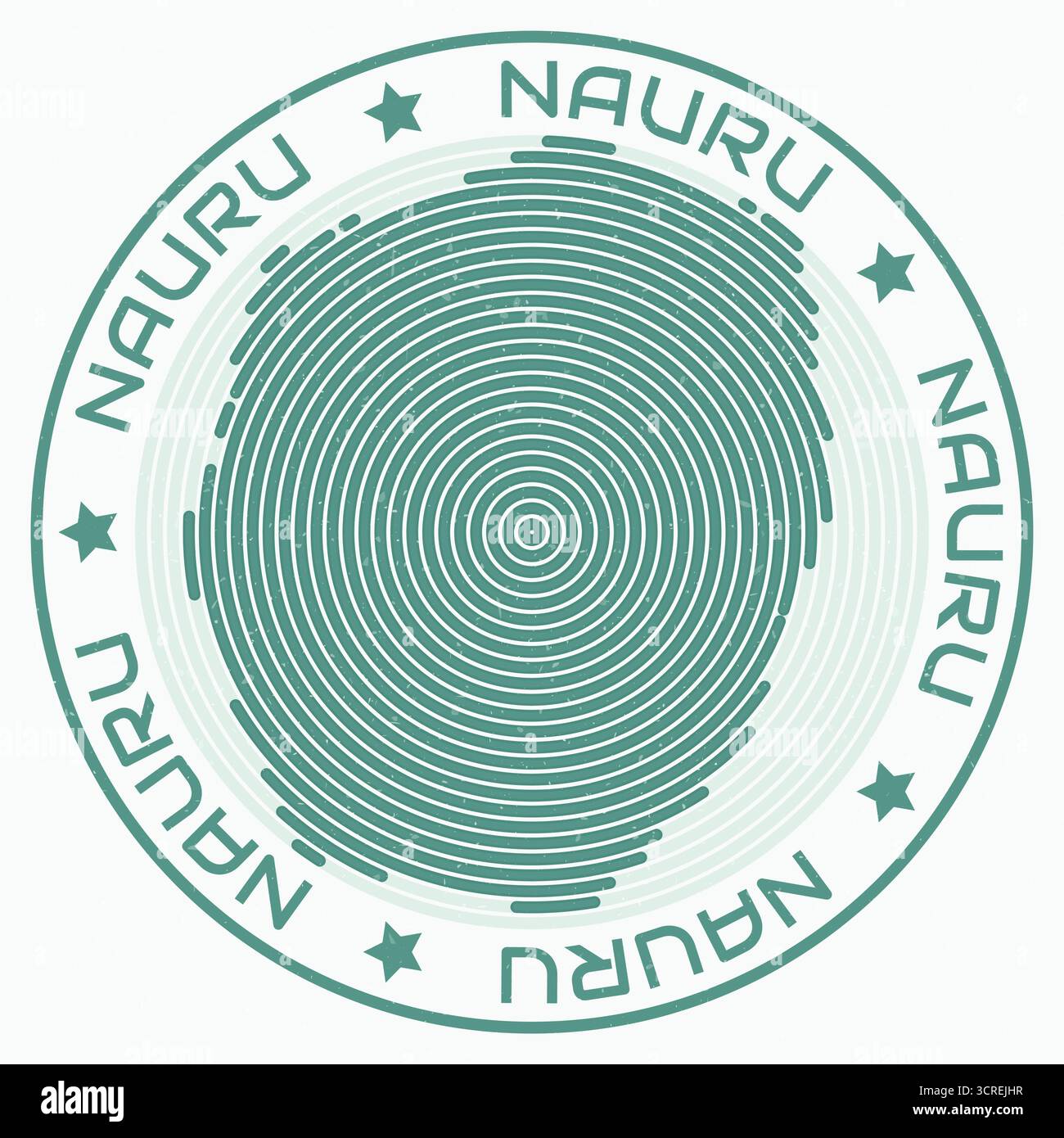 Nauru map with round title. Country shape rings. Nauru text around the ...