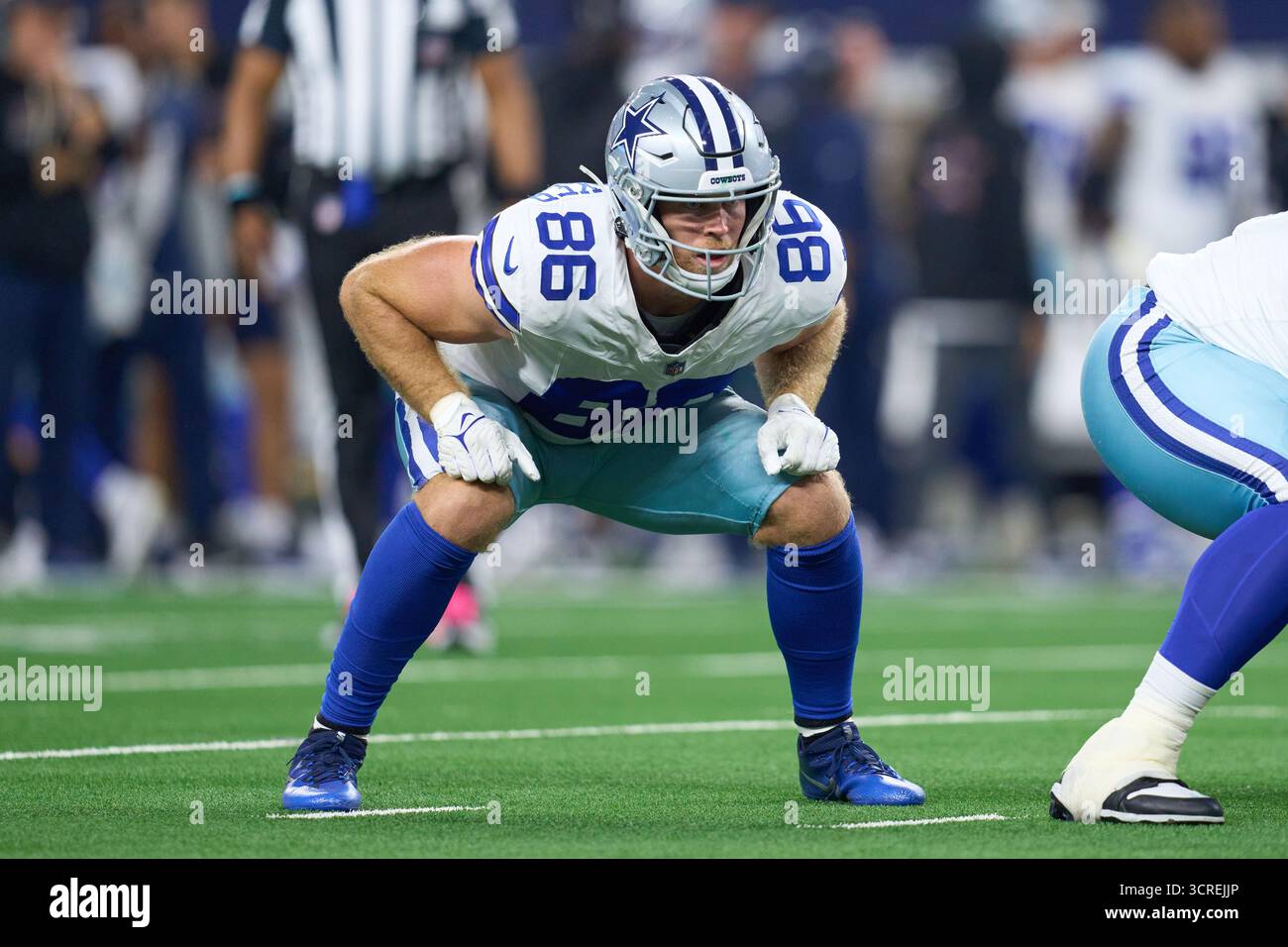 Dallas Cowboys tight end Luke Schoonmaker (86) waits for a play during ...