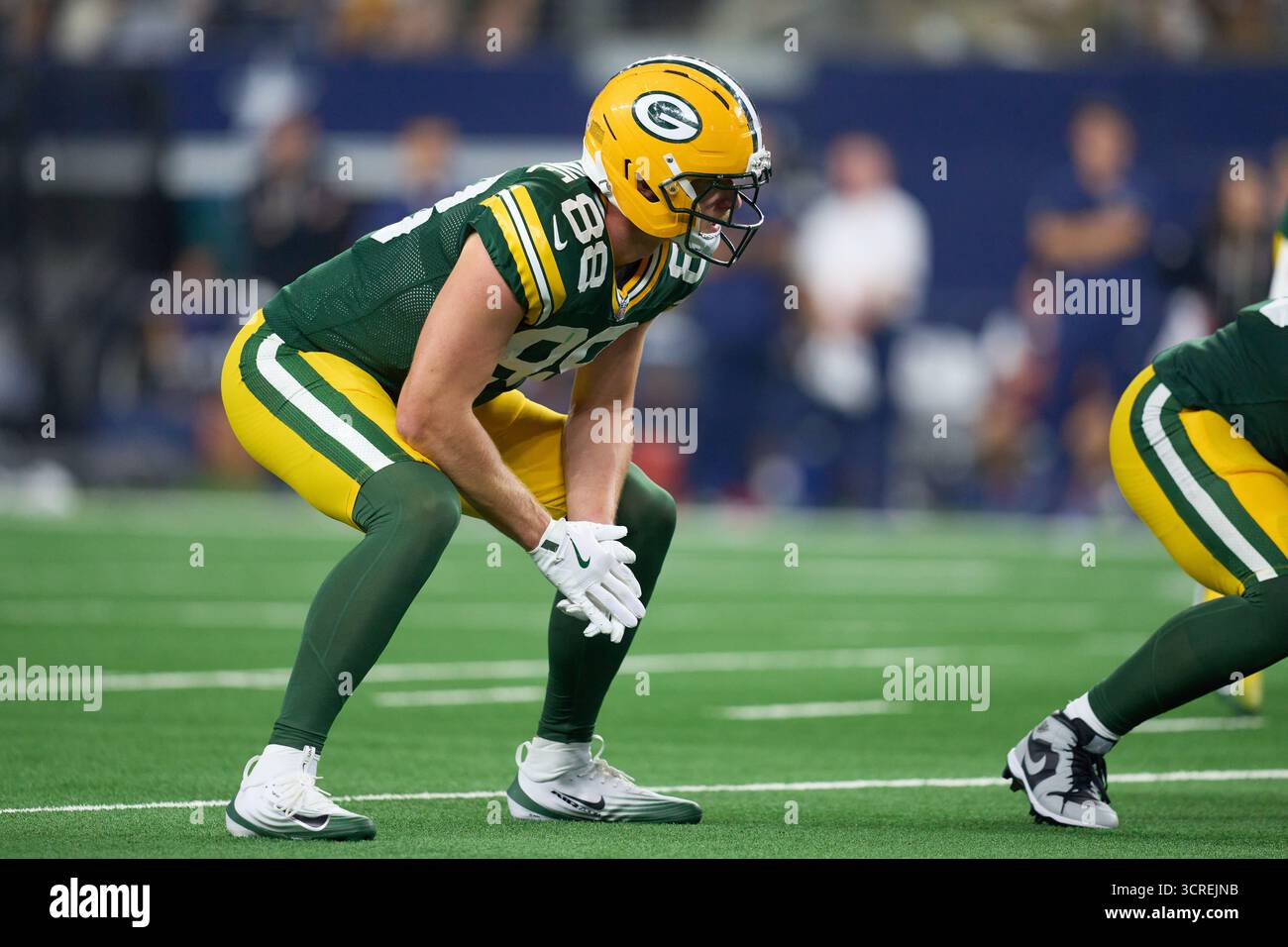 Green Bay Packers tight end Luke Musgrave (88) waits for a play during ...