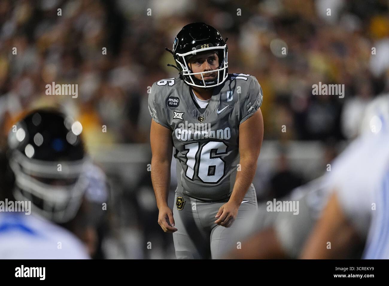 Colorado place kicker Alejandro Mata (16) in the second half of an NCAA ...