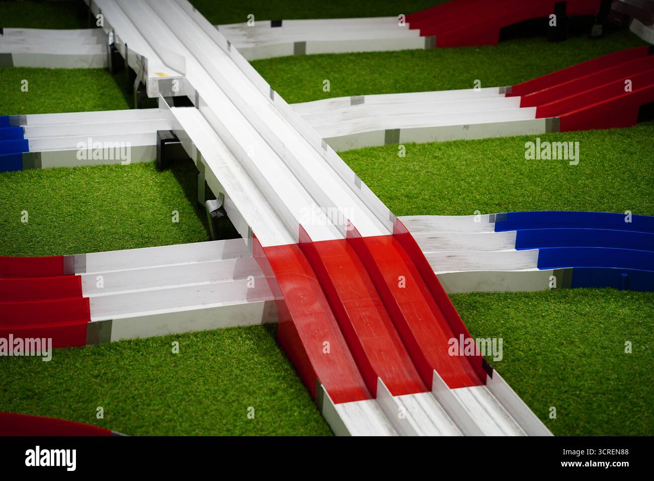 Mini Car Racing Track Set Up for Slot Cars Stock Photo - Alamy