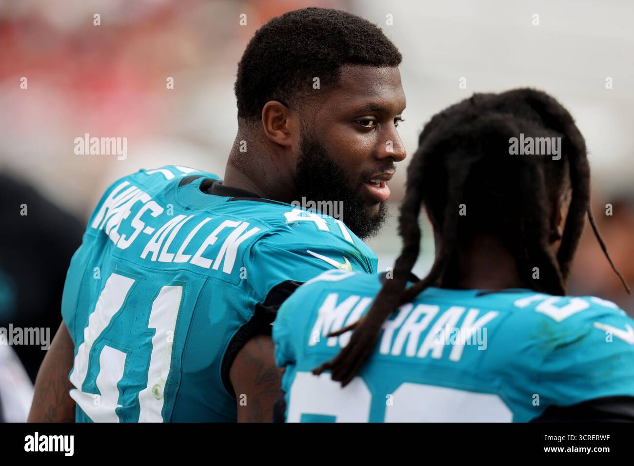 Jacksonville Jaguars defensive end Josh Hines-Allen (41) stands on the ...
