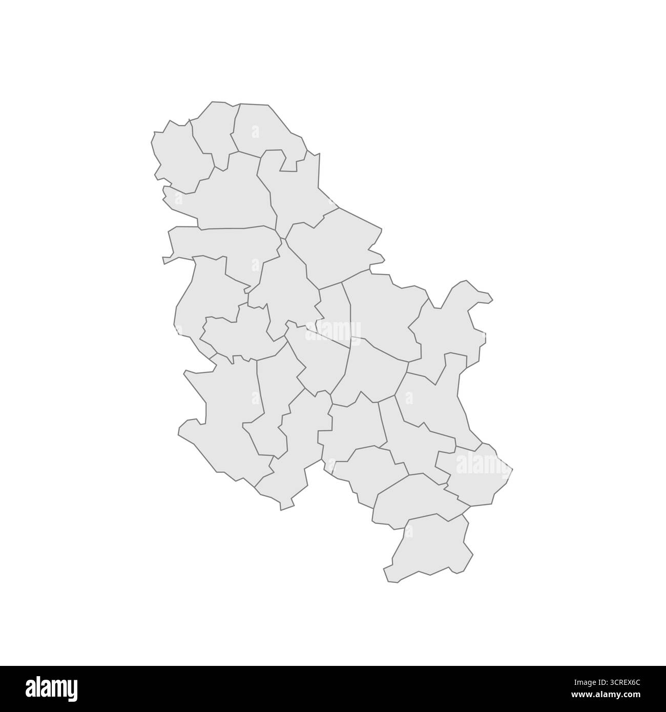 Serbia political map of administrative divisions - okrugs and ...