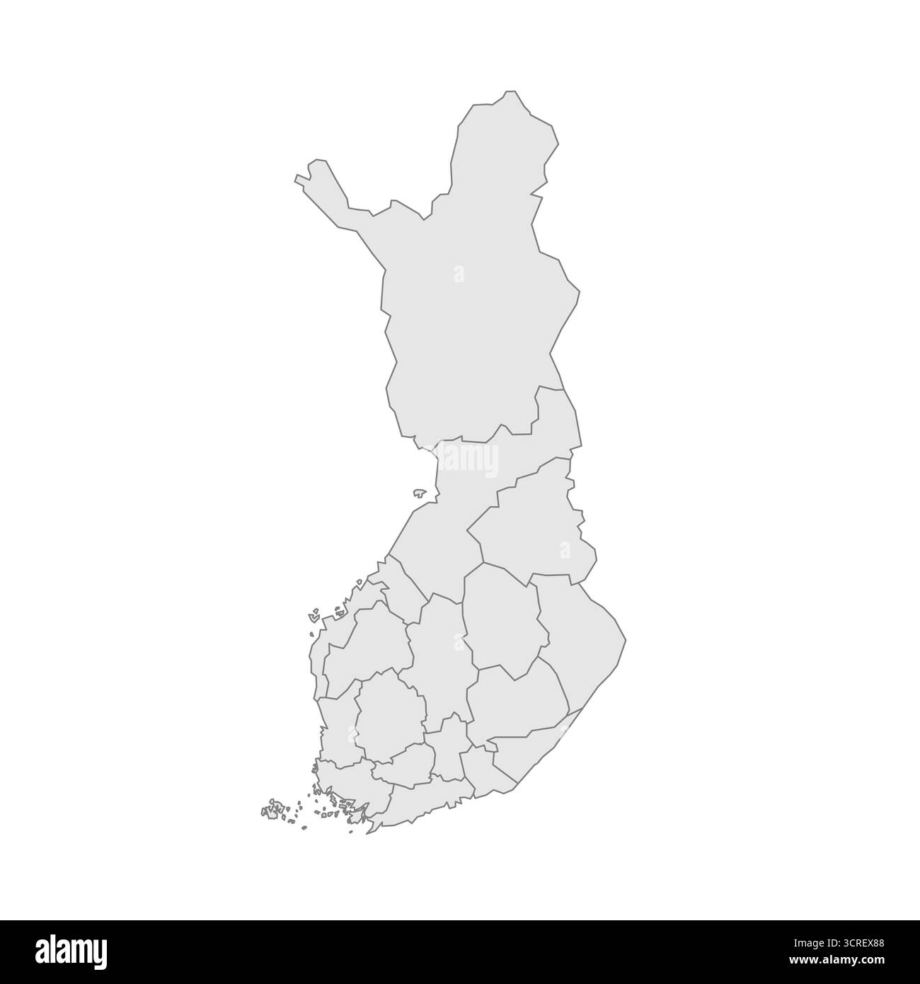 Finland political map of administrative divisions - regions and one ...