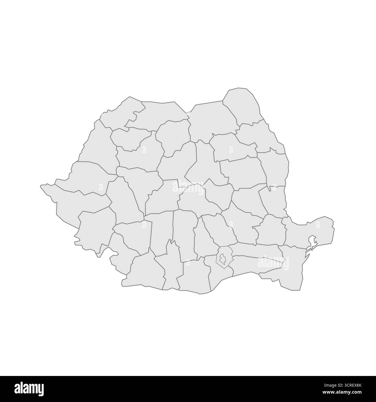 Romania political map of administrative divisions - counties and autonomous municipality of ...