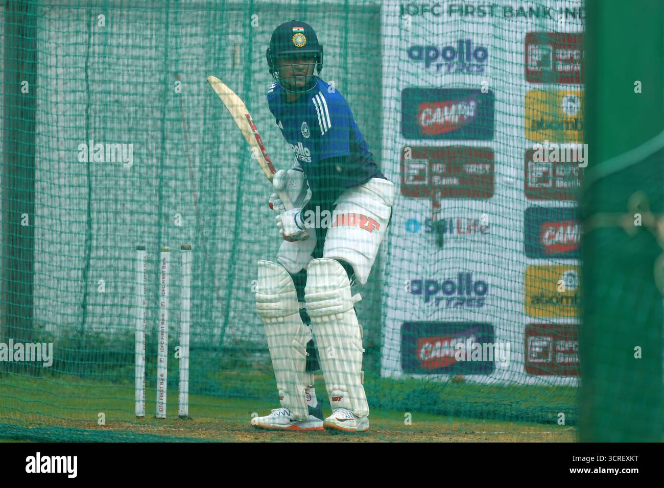 India's captain Shubman Gill bats during a practice session ahead of ...