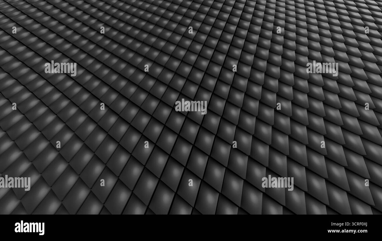 Visual pattern of blue geometric tiles arranged in a wave-like ...