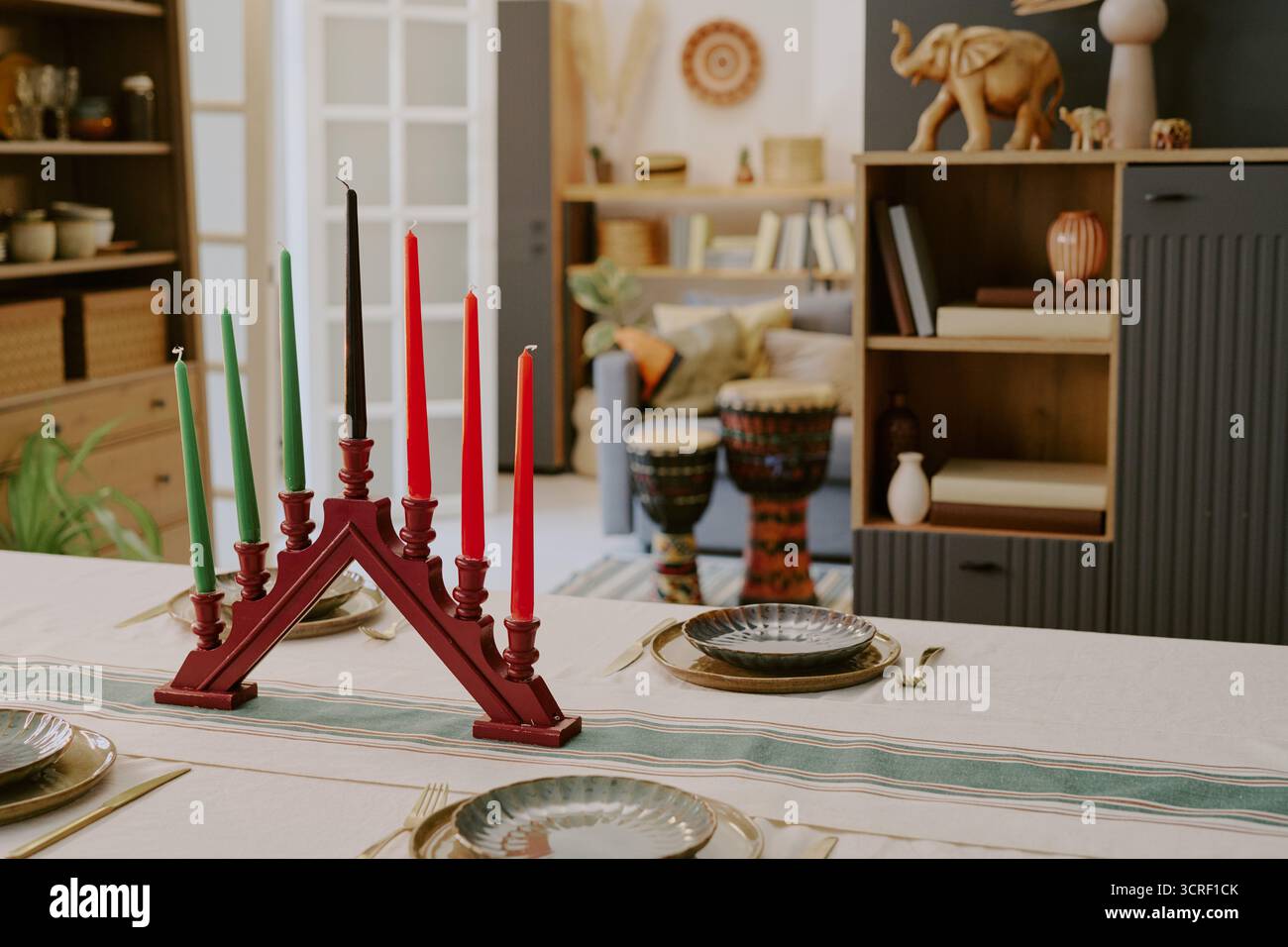 Seven kwanzaa candles kinara hi-res stock photography and images - Alamy