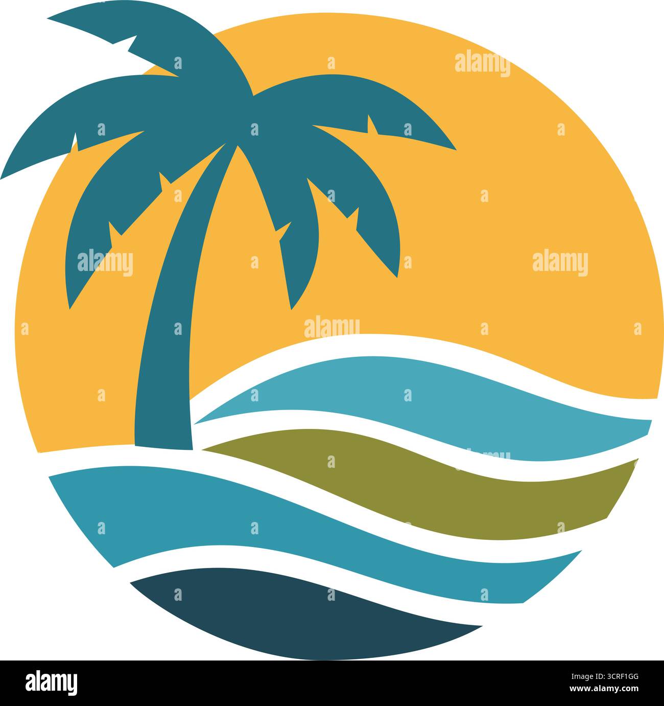 Perfect wave on beach Stock Vector Images - Alamy