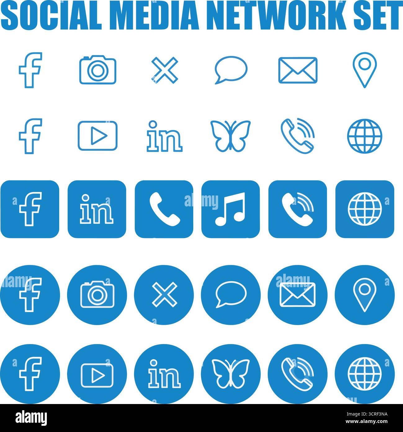 Social media ux icons Stock Vector Images - Alamy