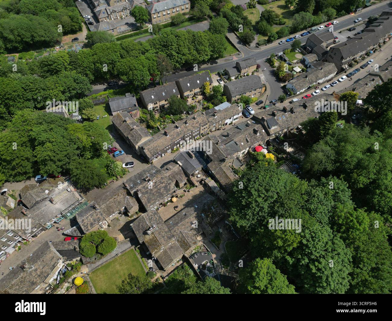 aerial view of Main Street, Haworth Stock Photo - Alamy