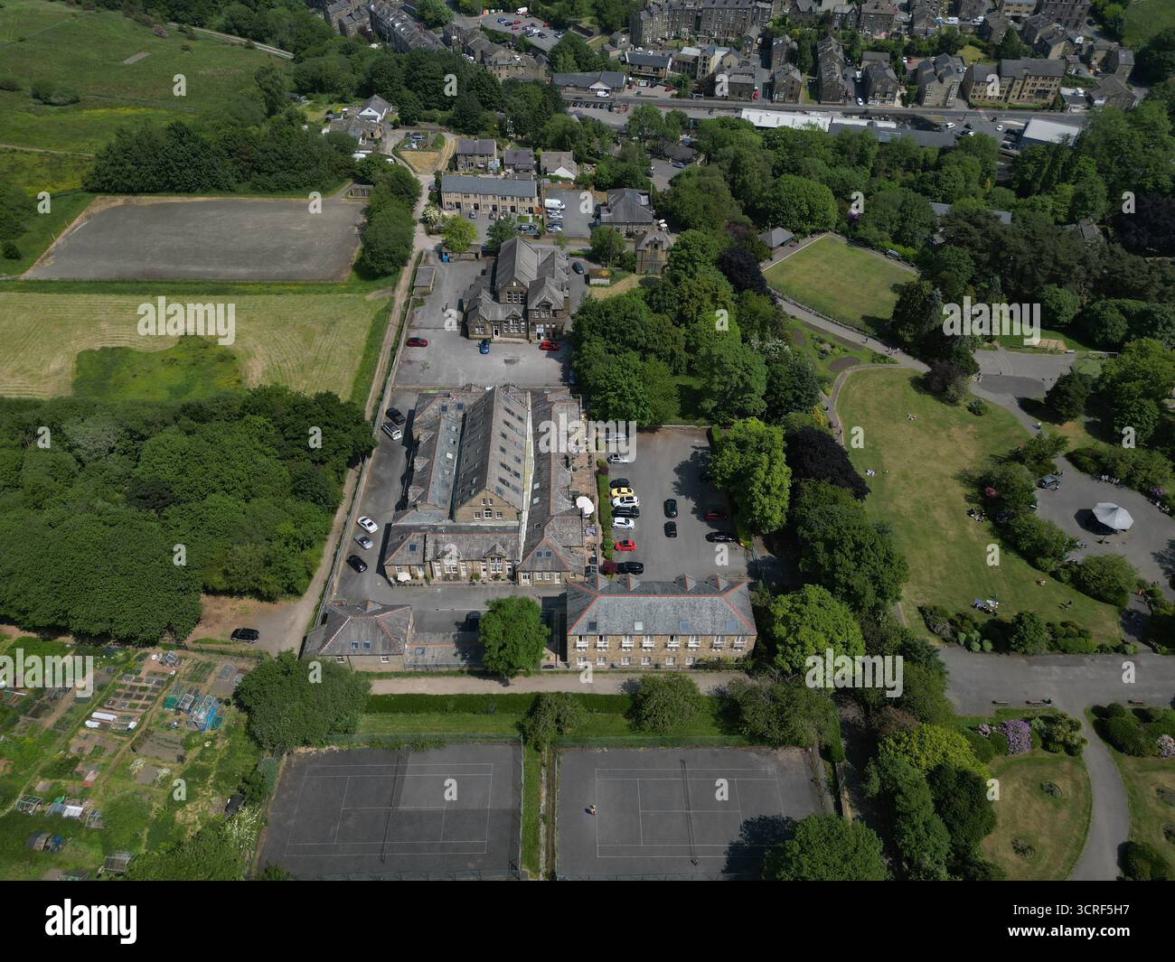 aerial view of Main Street, Haworth Stock Photo - Alamy