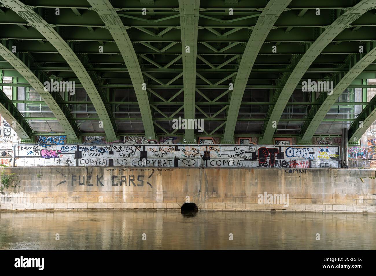 The Vienna Railway Bridge, which crosses the Danube Canal in Vienna and ...