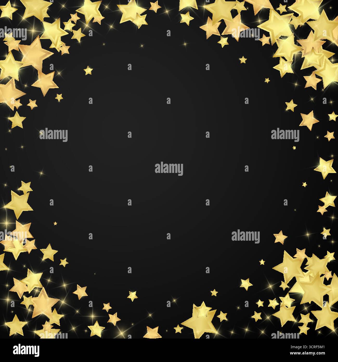 Magic stars vector overlay. Gold stars scattered around randomly ...