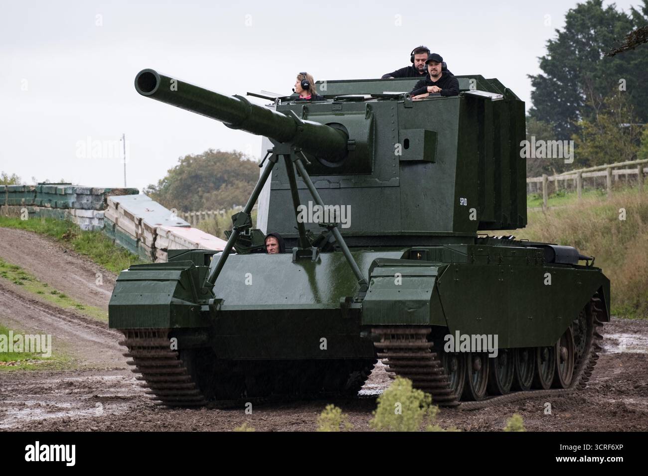 A running FV4005 Tank Destroyer seen during the showcase in the arena ...