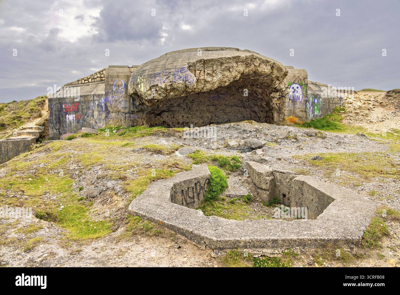 Old bunker from world war II which was part of the German Atlantic Wall ...