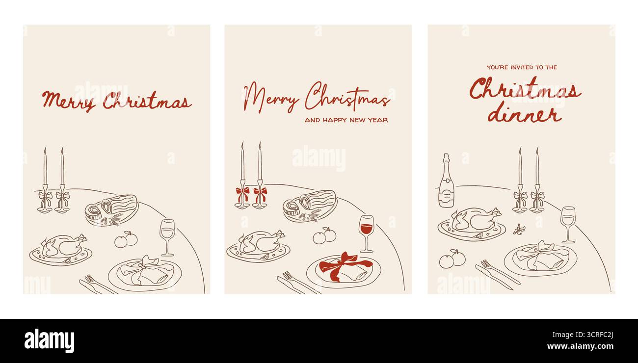 Stylish christmas dinner Stock Vector Images - Alamy