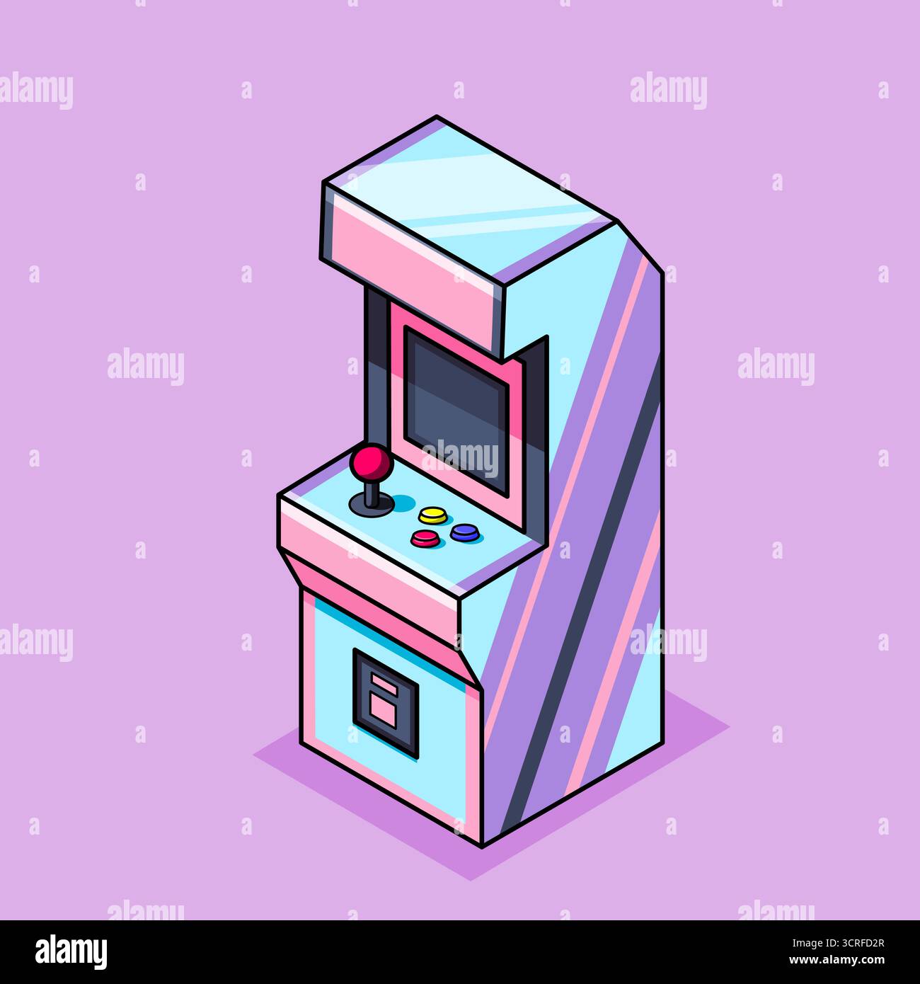 Isometric Arcade Game Cabinet Vector Illustration Cartoon Design Stock ...