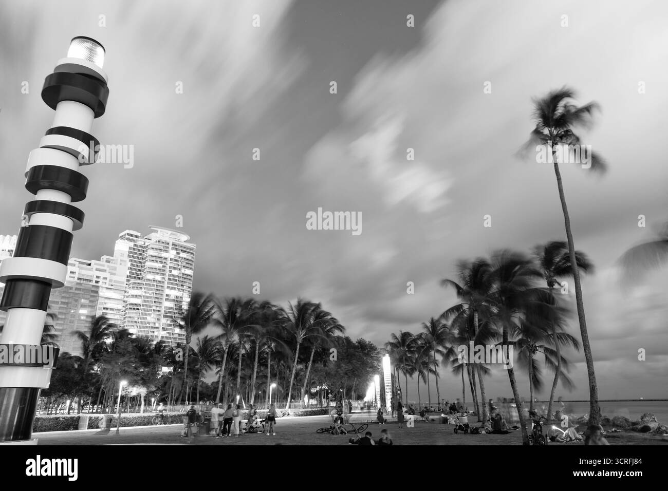 South Pointe Park. Landmark architecture. Lighthouse sculpture. Urban ...