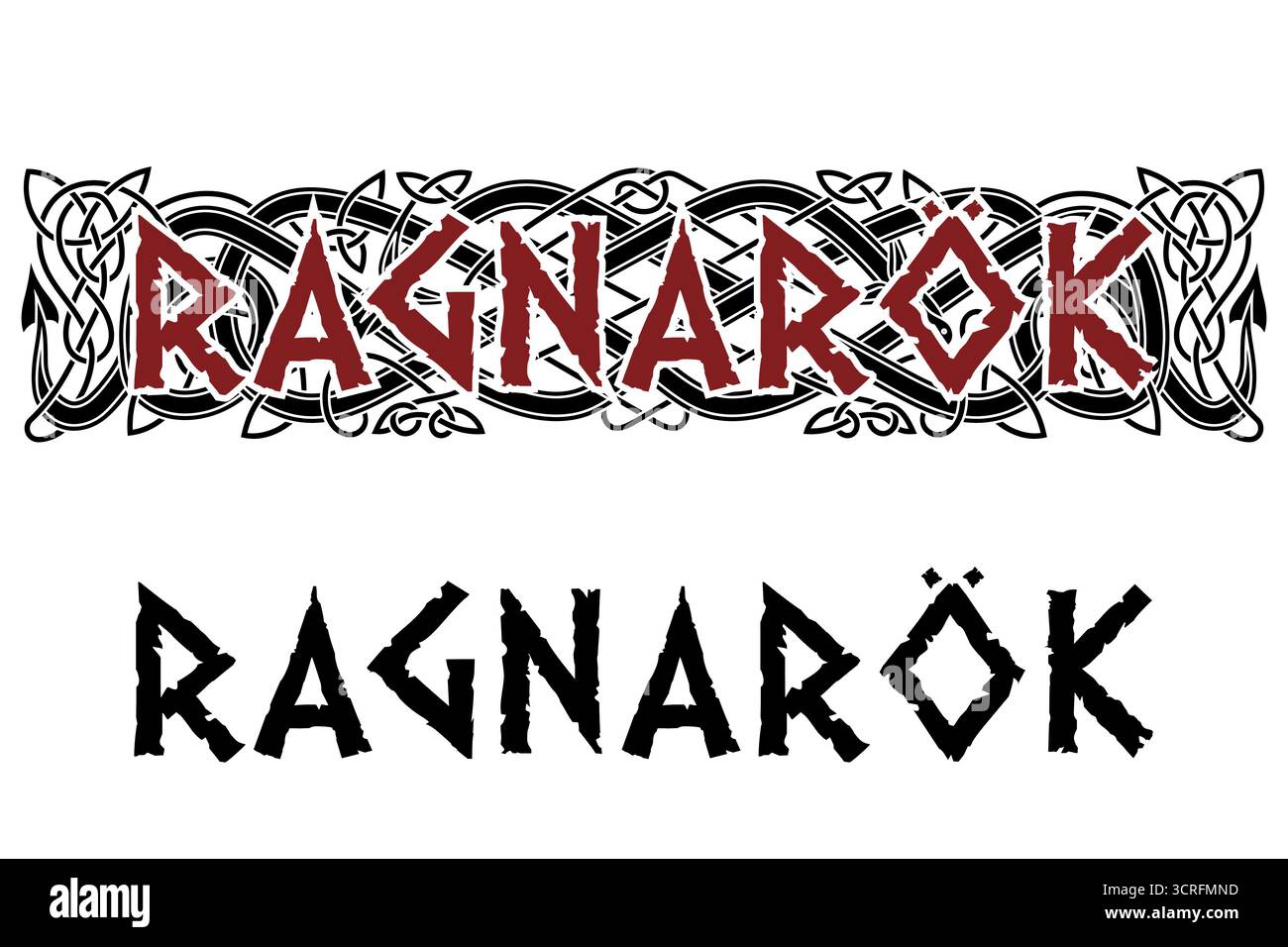 Scandinavian pattern - Ragnarok. Illustration of Norse mythology Stock ...