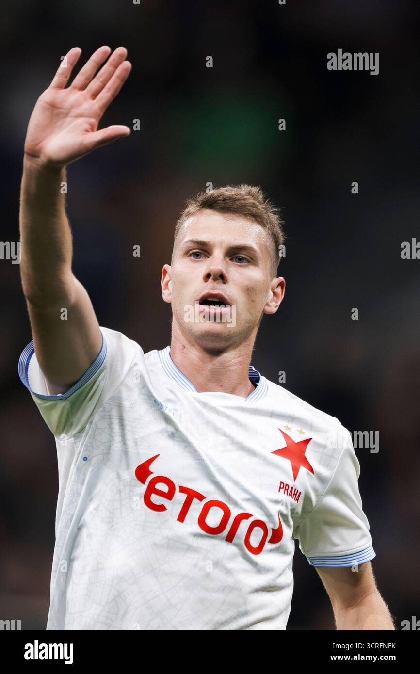 David Doudera SK Slavia Praha gestures during the UEFA Champions League ...
