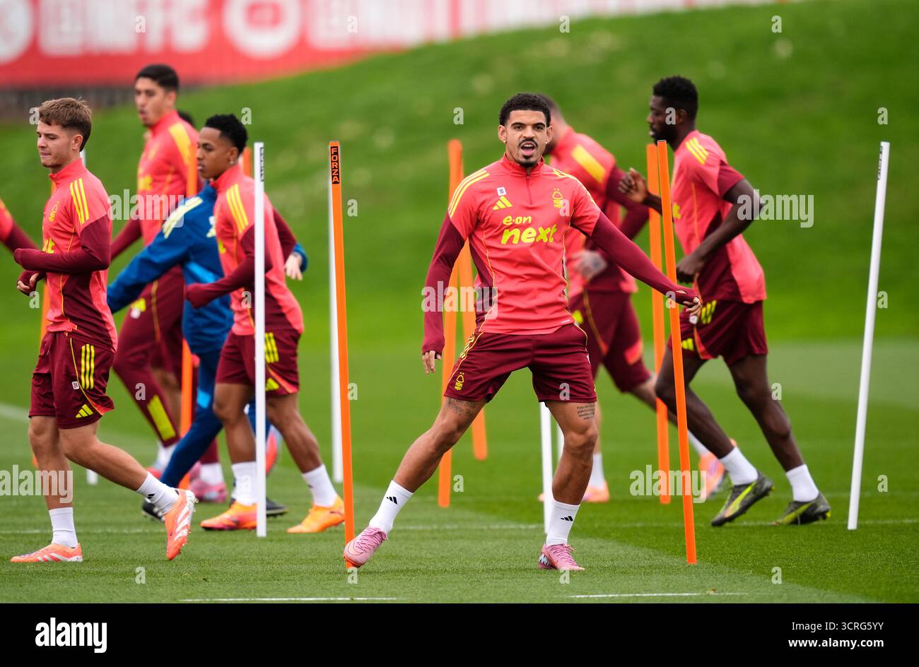 Nottingham Forest's Morgan Gibbs-White (facing) and team-mates during a ...