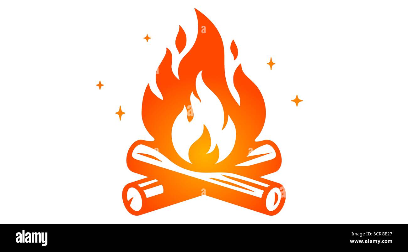 Fireplace fire icon simple Stock Vector Images - Alamy