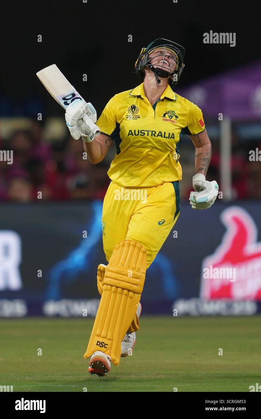 Australia's Ashleigh Gardner celebrates her century during the ICC ...