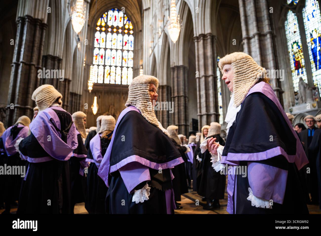 Judges and members of the legal profession arrive at Westminster Abbey ...