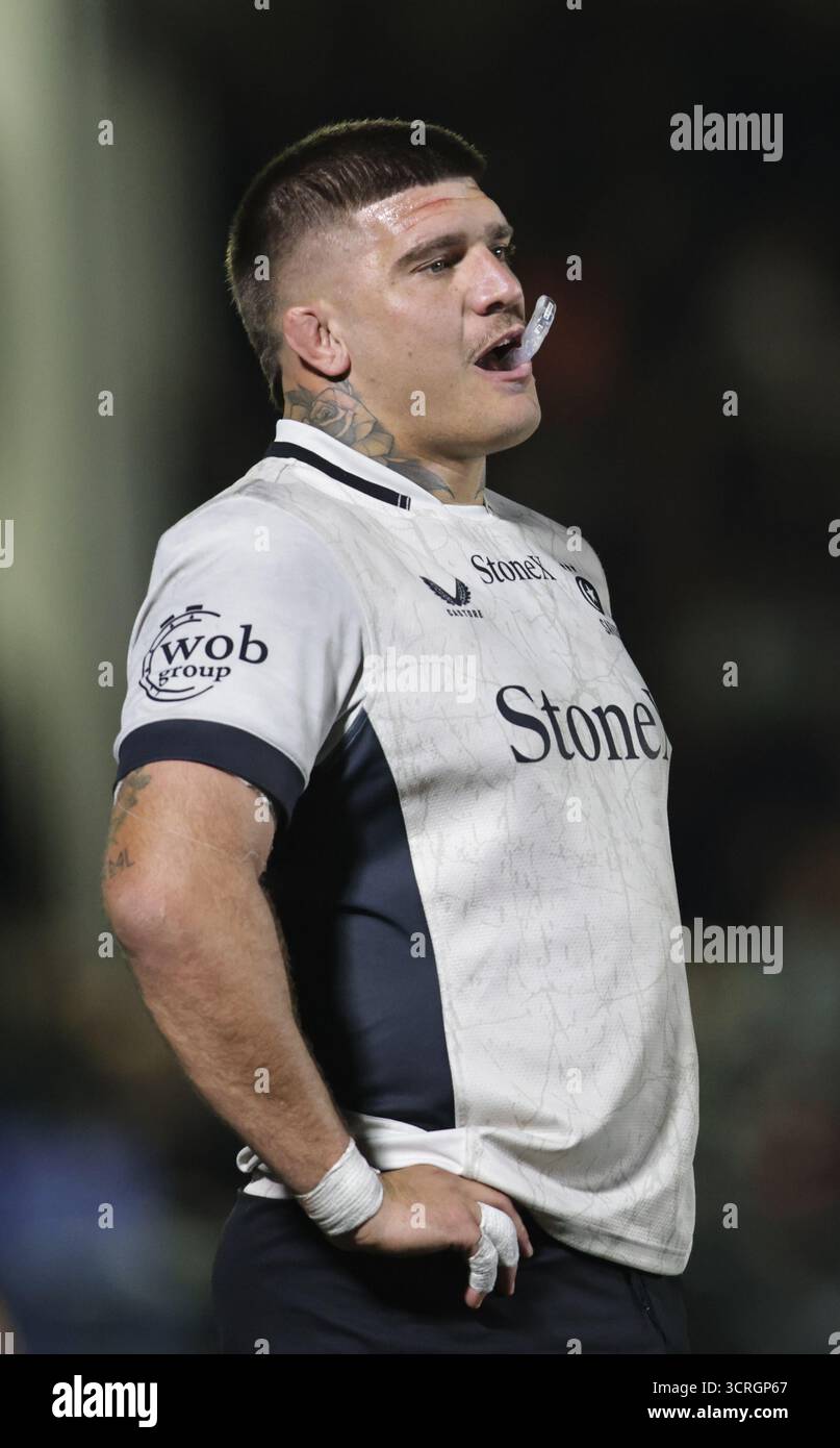 Marco Riccioni of Saracens during the Gallagher Prem Rugby match ...