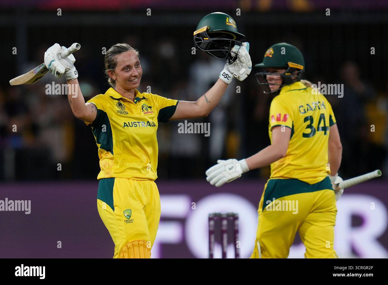 Australia's Ashleigh Gardner celebrates her century during the ICC ...