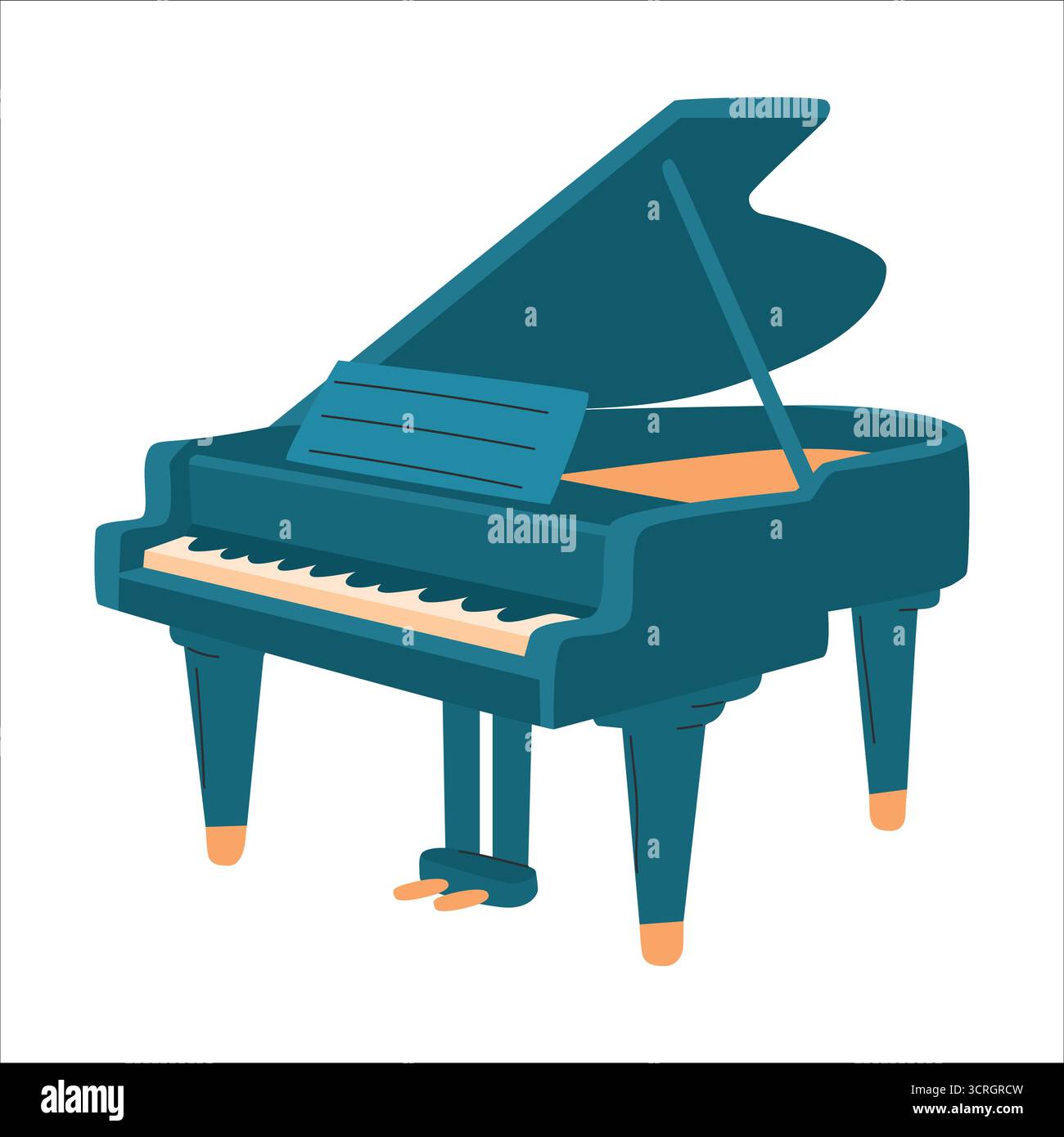 Grand piano open lid Stock Vector Images - Alamy
