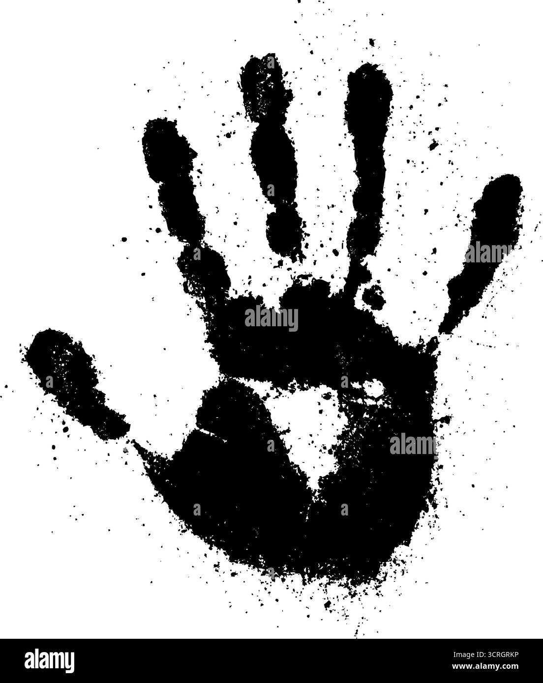 Black ink handprint icon Stock Vector Images - Alamy