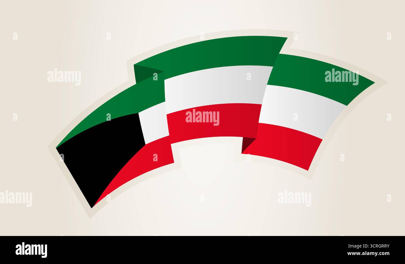 Stylized flag kuwait waving hi-res stock photography and images - Alamy