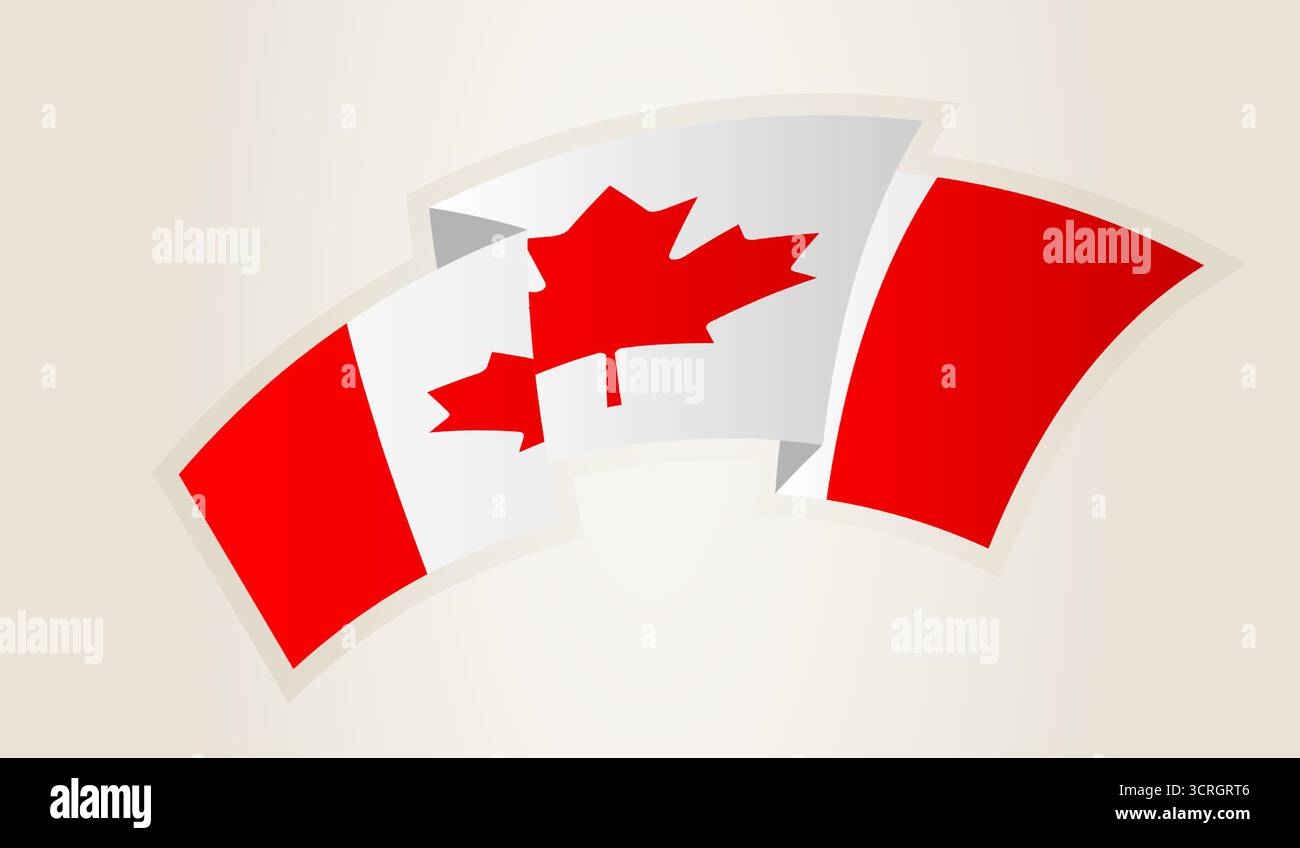 Canada Flag in Abstract Ribbon Shape, National Symbol of the Canada ...