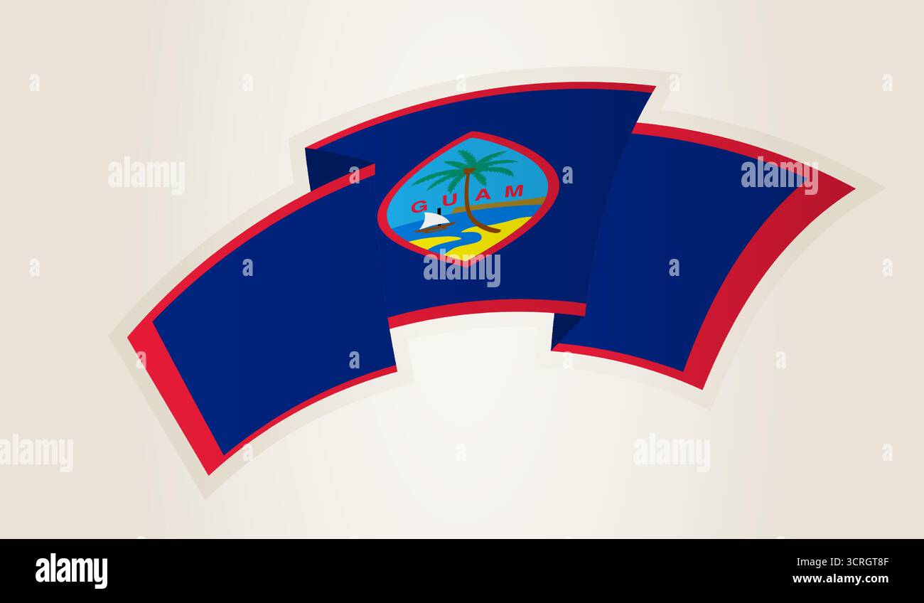 Guam Flag in Abstract Ribbon Shape, National Symbol of the Guam. This ...