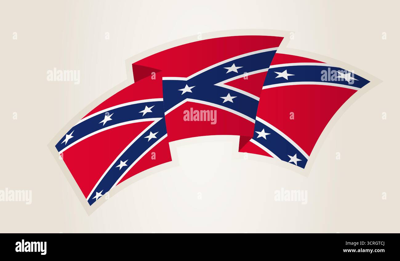 Confederate Flag in Abstract Ribbon Shape, National Symbol of the ...