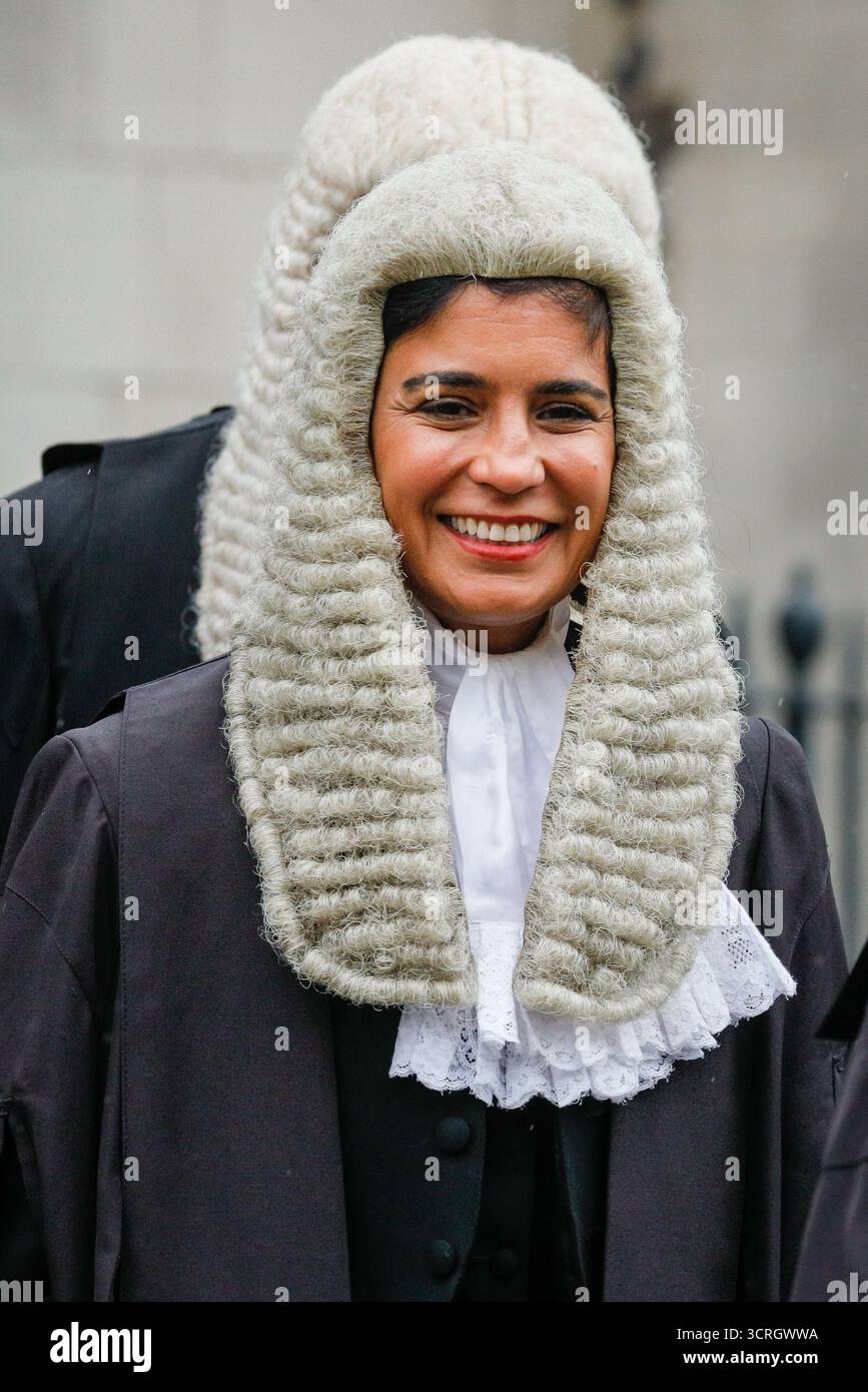 London, UK. 01st Oct, 2025. Queen's Counsel walk in their black robes ...