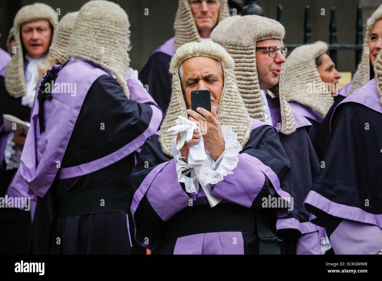 London, UK. 01st Oct, 2025. The circuit judges in their black and ...