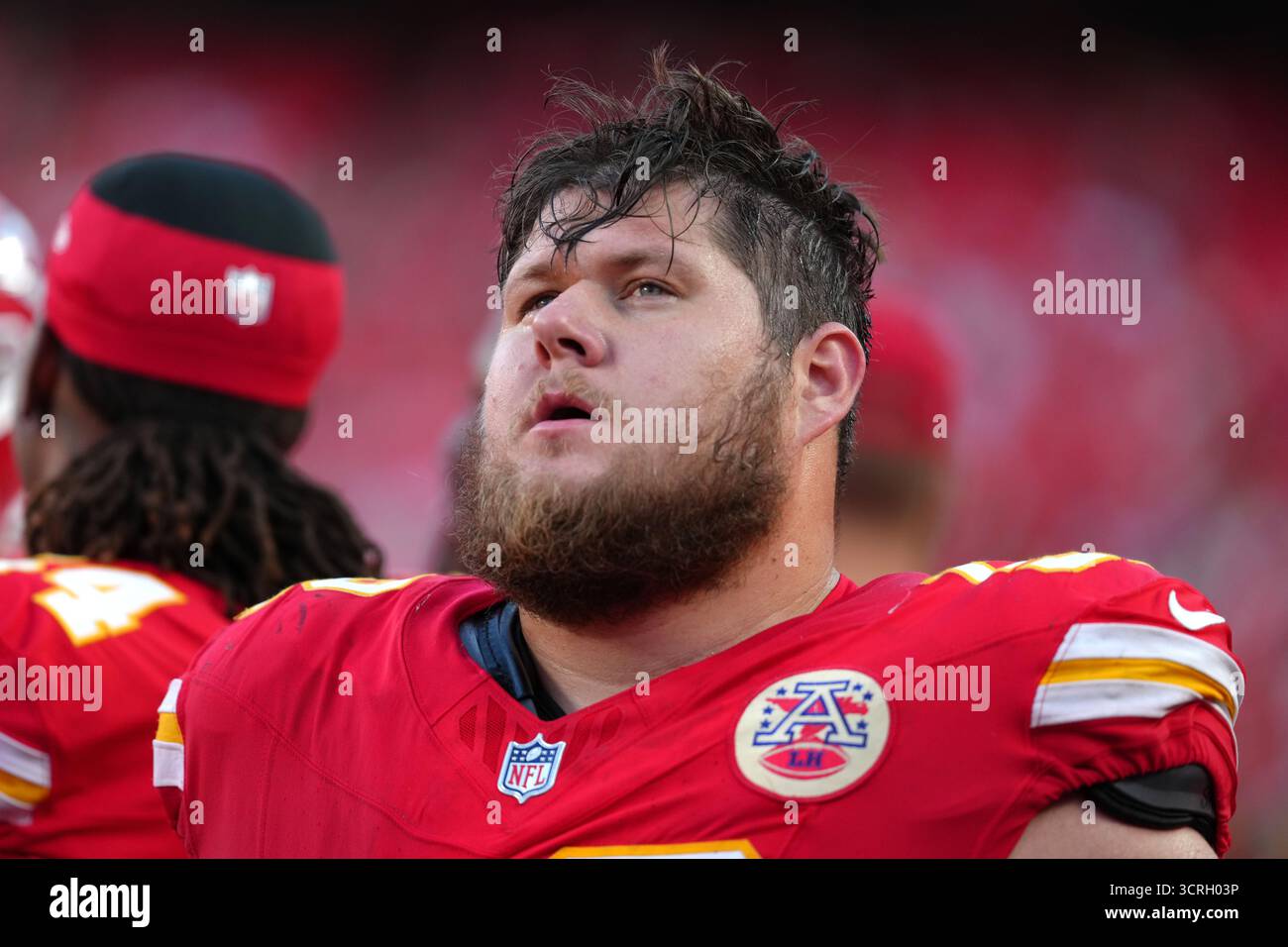 Kansas City Chiefs center Creed Humphrey is seen against the Baltimore ...