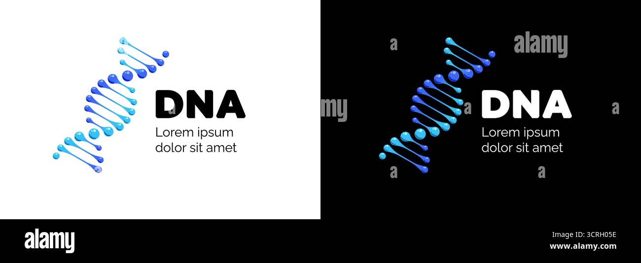 Abstract DNA helix logo vector. Modern medical and biotech design ...