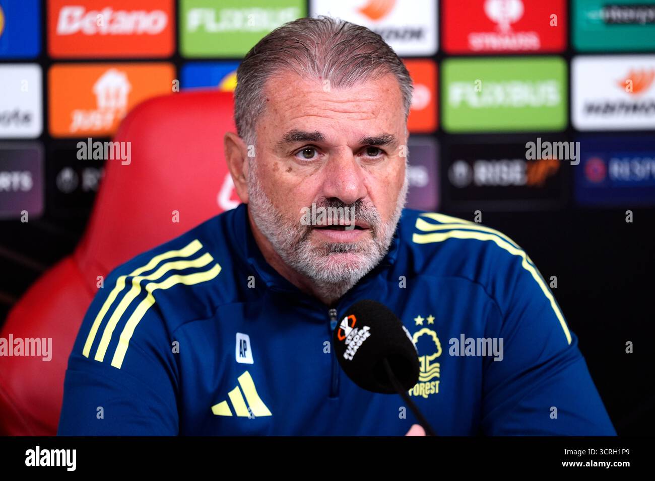 Nottingham Forest manager Ange Postecoglou during a press conference at ...