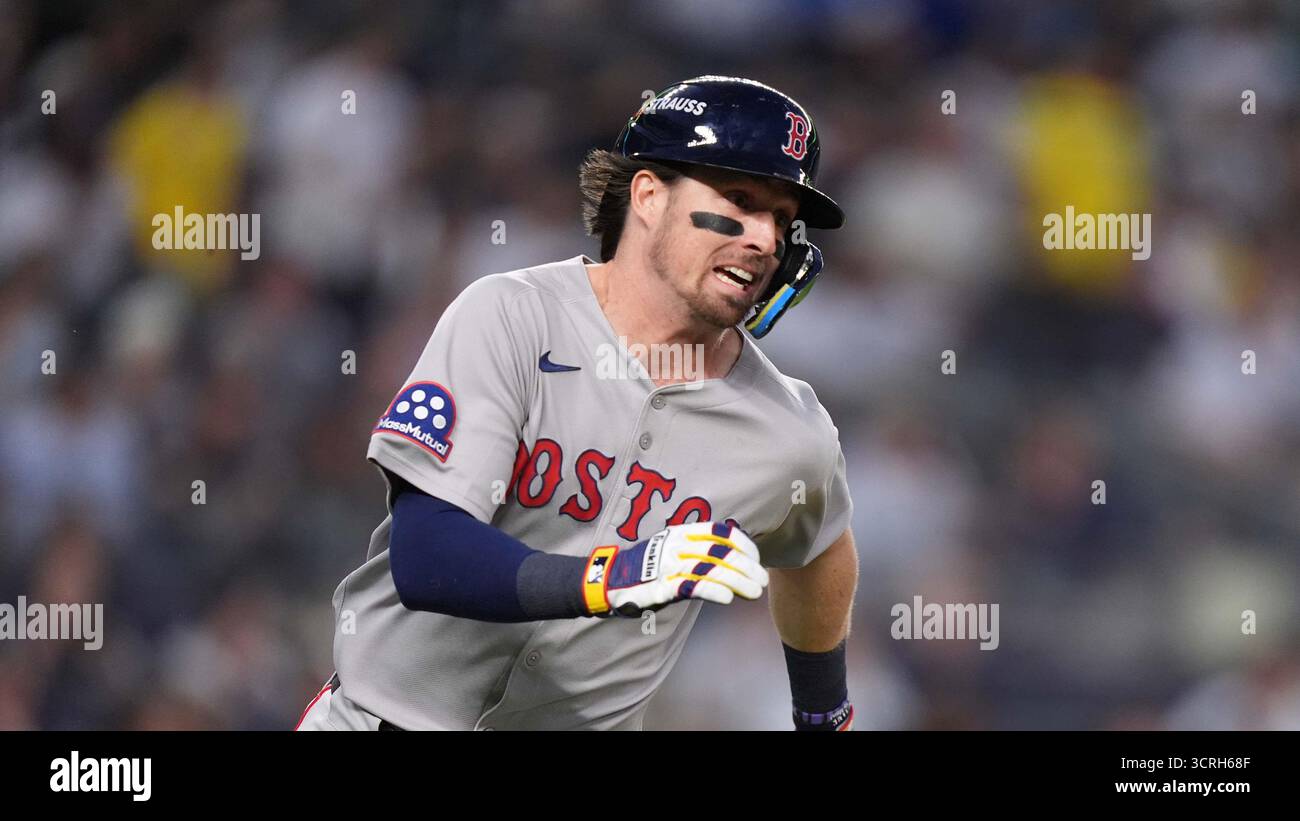 Boston Red Sox first base Nick Sogard rounds the bases against the New ...