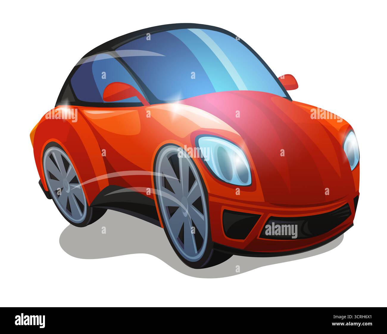 Cartoon street racing car vehicle on white background illustration for ...