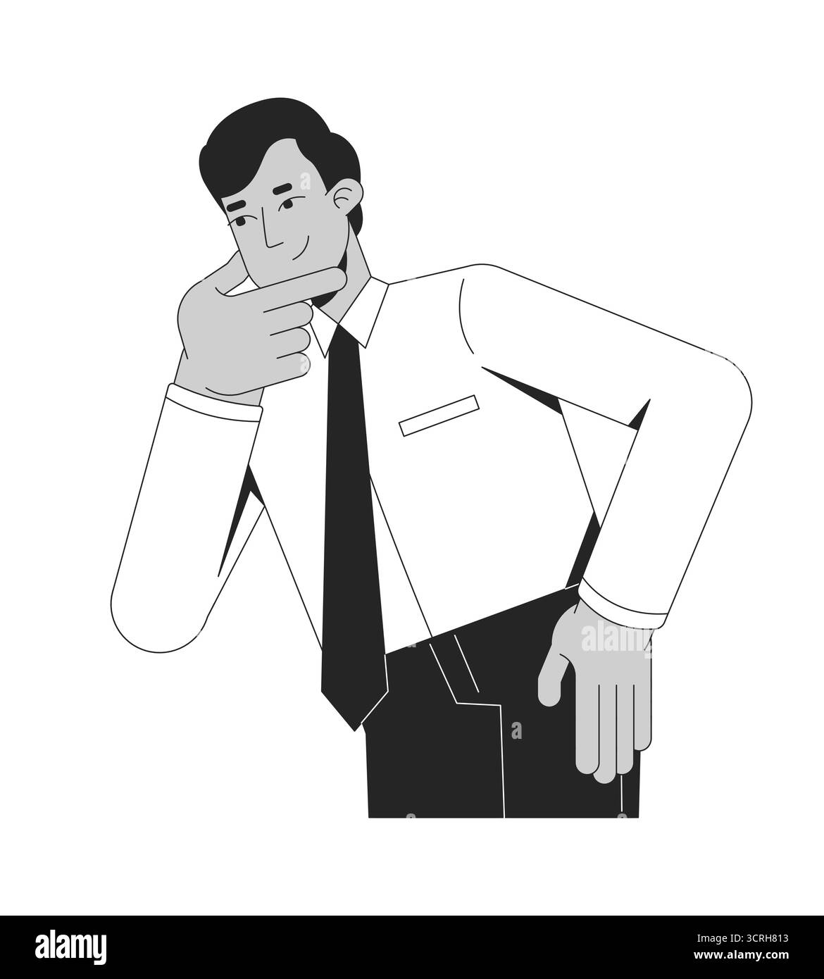 Indian businessman thinking about financial decisions 2D line character Stock Vector Image & Art ...