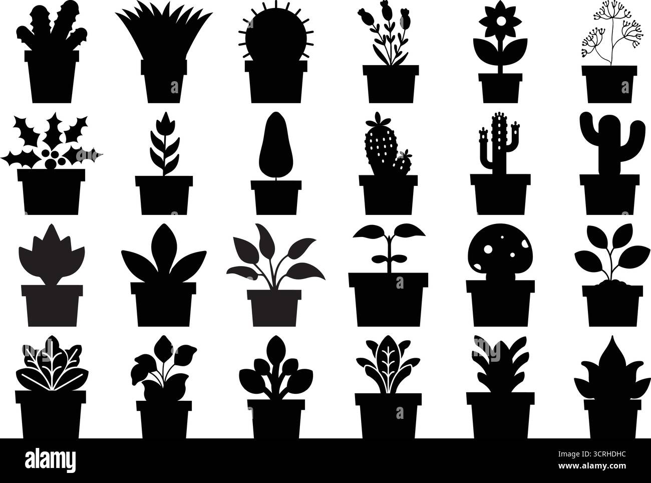 Tropical potted houseplant Stock Vector Images - Alamy