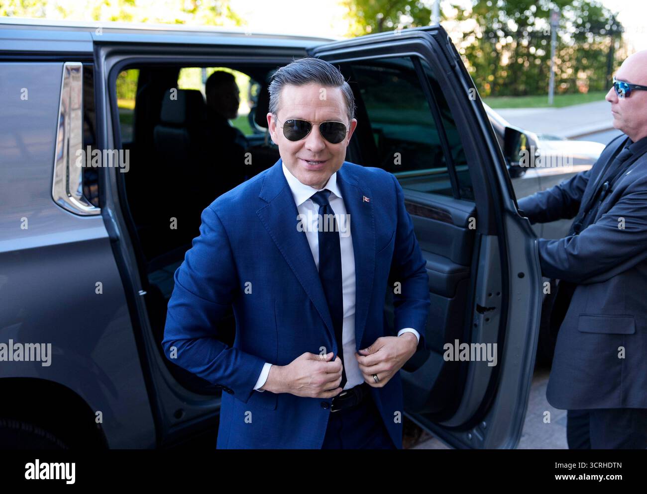 Conservative Leader Pierre Poilievre arrives on Parliament Hill in ...