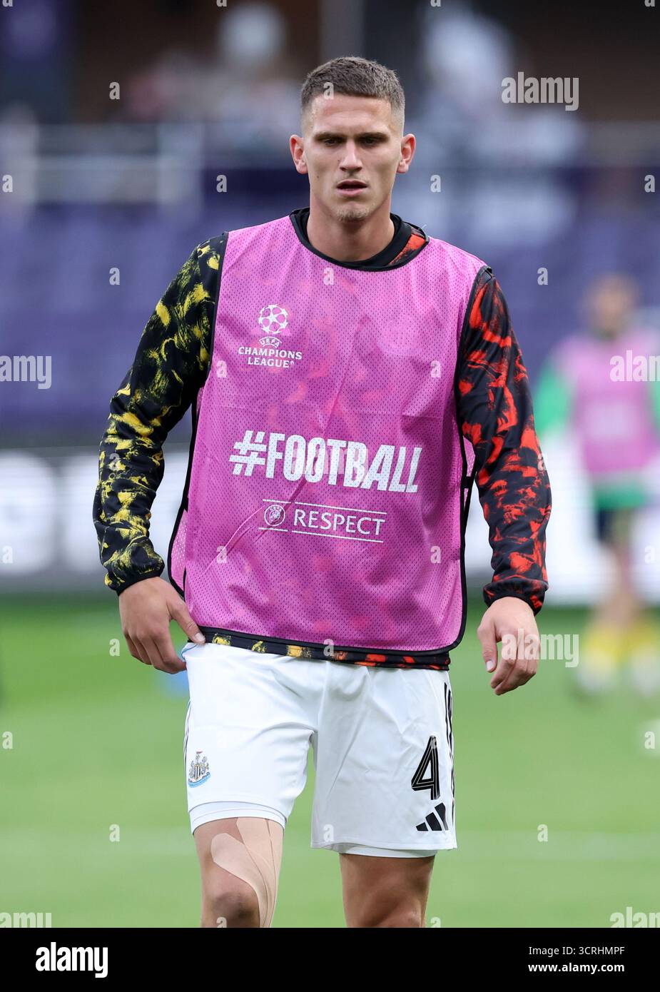 Newcastle United's Sven Botman warming up before the UEFA Champions ...