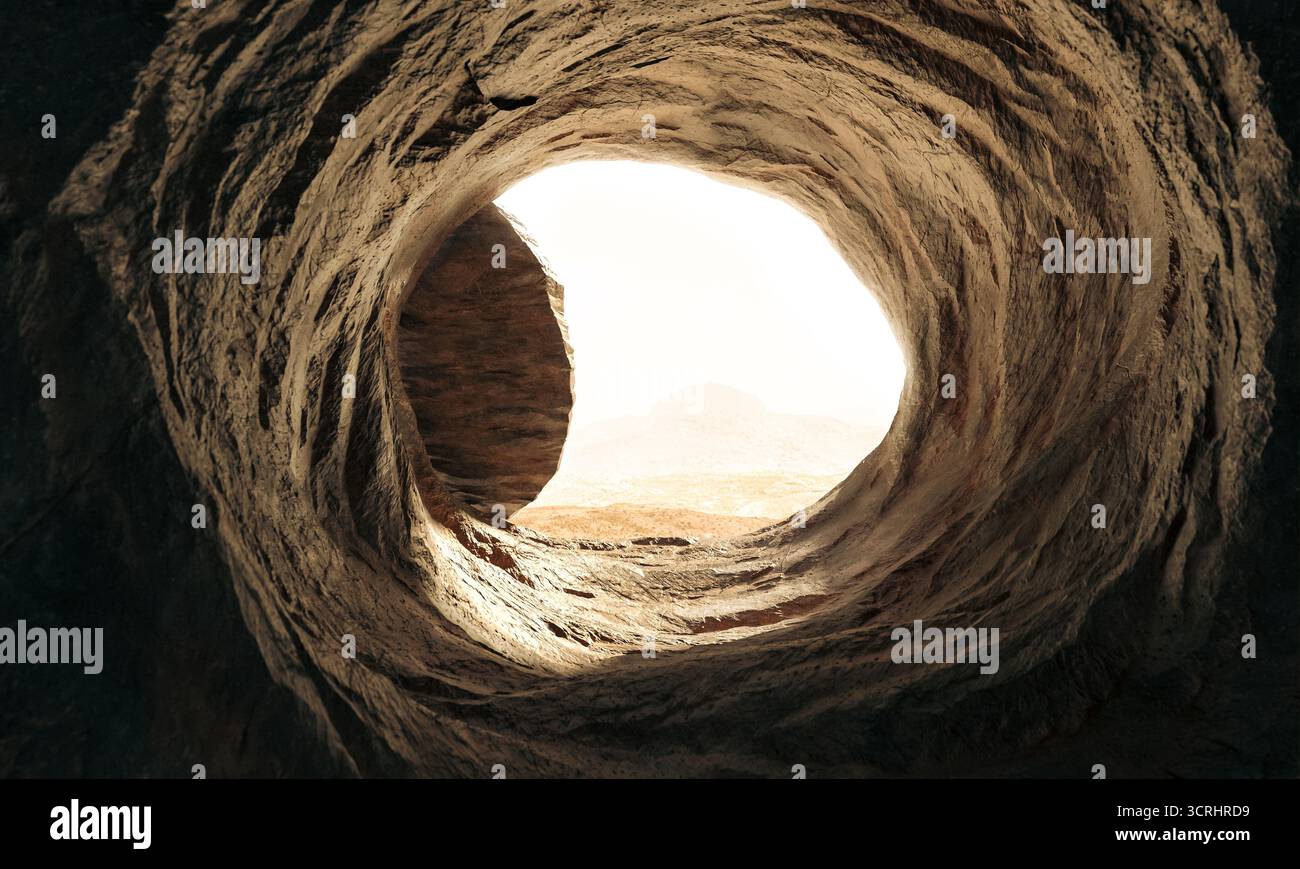 3d Empty tomb of jesus showing resurrection concept Stock Photo - Alamy